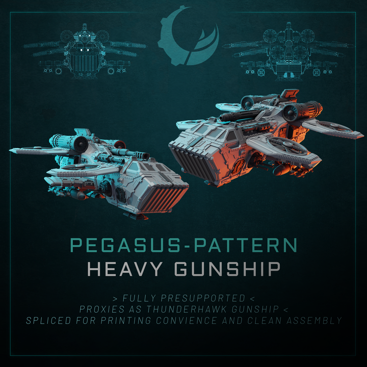 3D Printable Pegasus-Pattern Heavy Gunship by Maelstrom Designworks